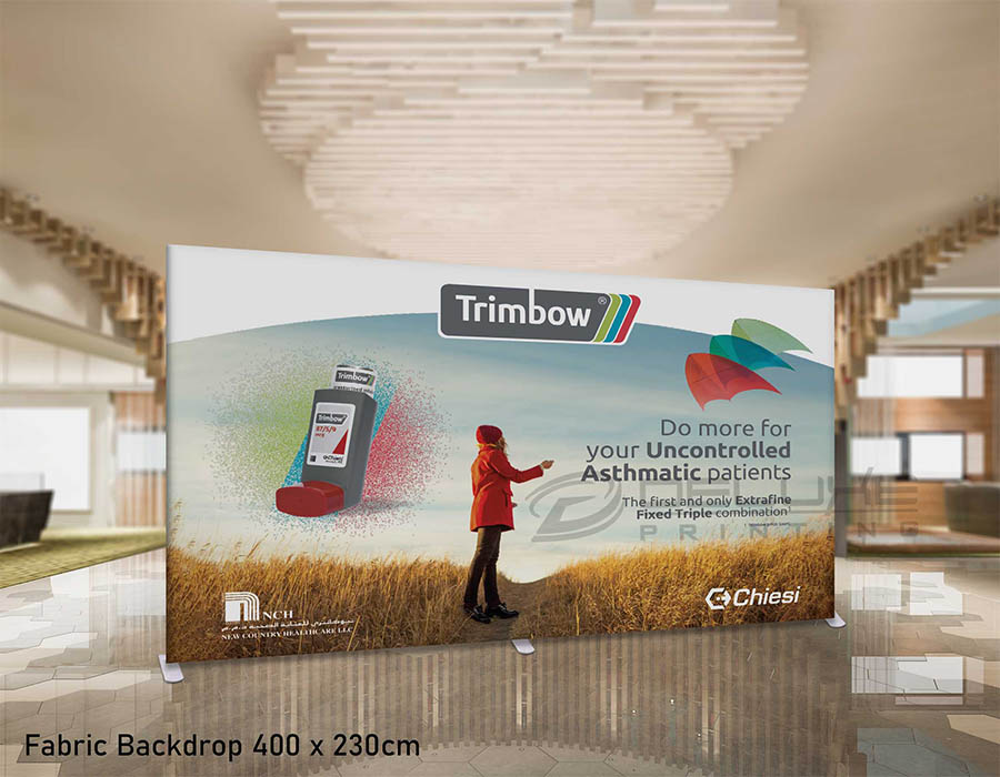 Fabric display stands, Fabric Backdrop printing in Dubai, Abu Dhabi