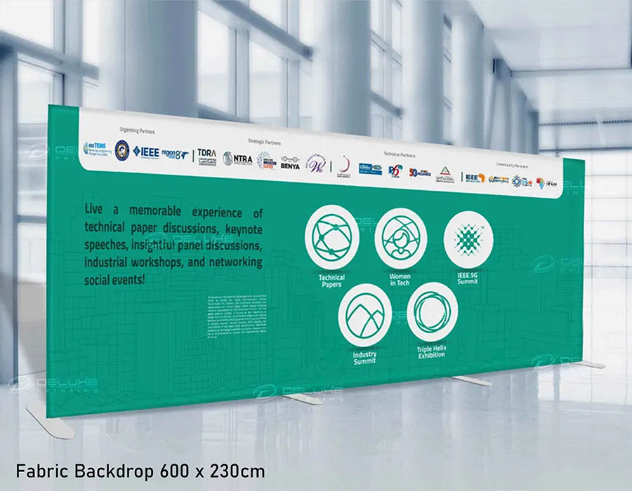 Fabric display stands, Fabric Backdrop printing in Dubai, Abu Dhabi